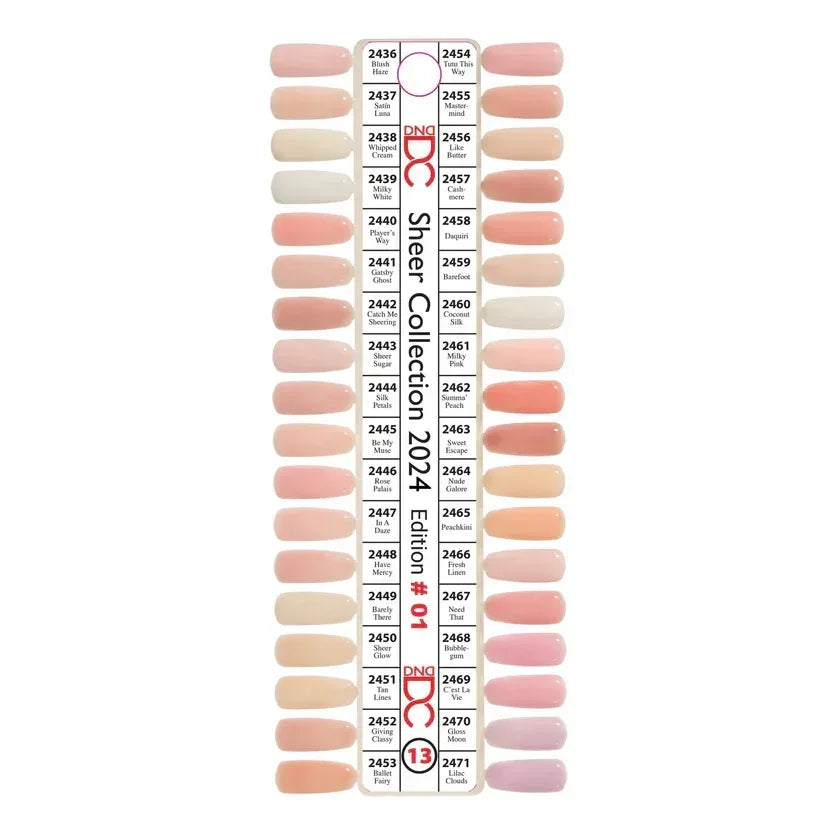 DC Swatch #13 - Sheer Collection 36 colors (#2436 - #2471) + Free Samp ...